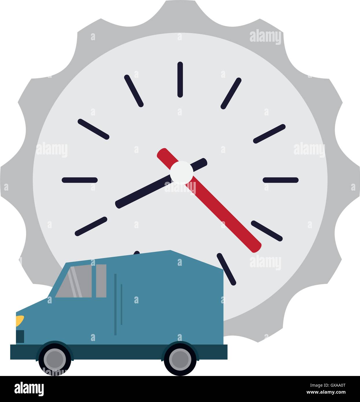 wall clock and truck van icon Stock Vector Image & Art - Alamy