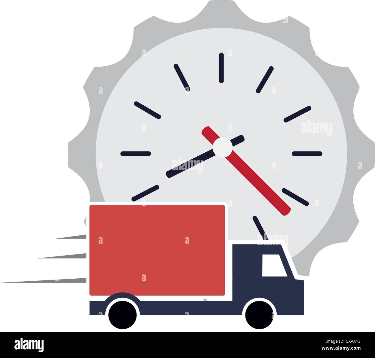 wall clock and truck van icon Stock Vector Image & Art - Alamy