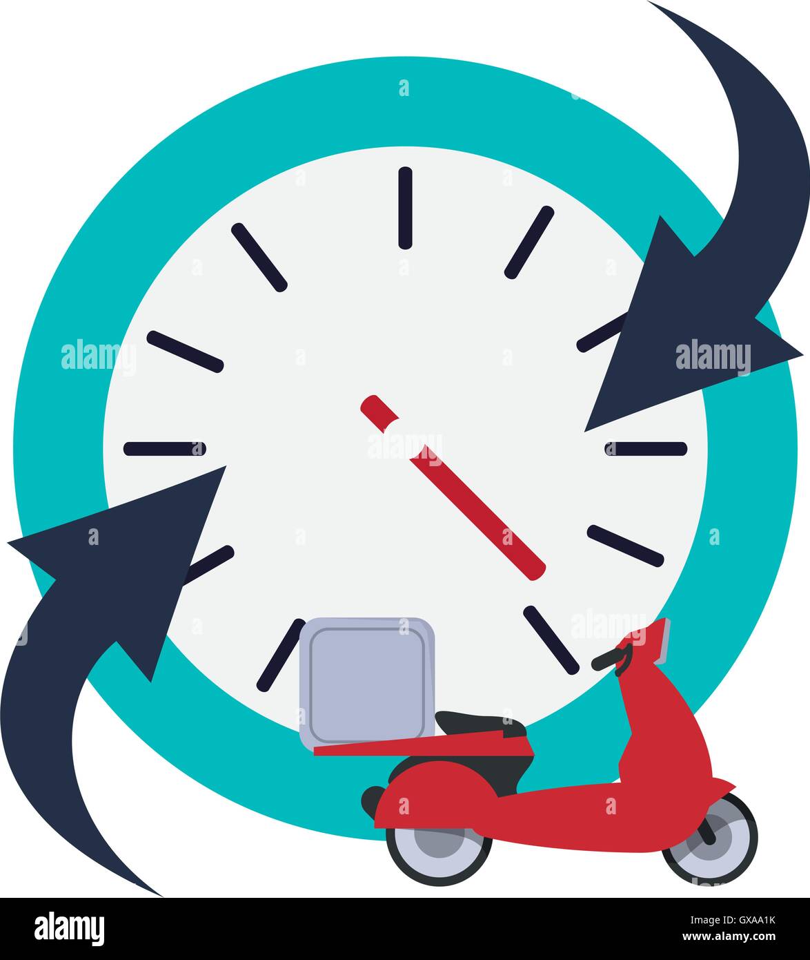 clock with arrow and scooter icon Stock Vector Image & Art - Alamy