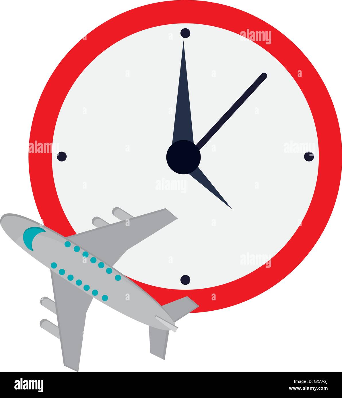 wall clock and airplane icon Stock Vector Image & Art - Alamy