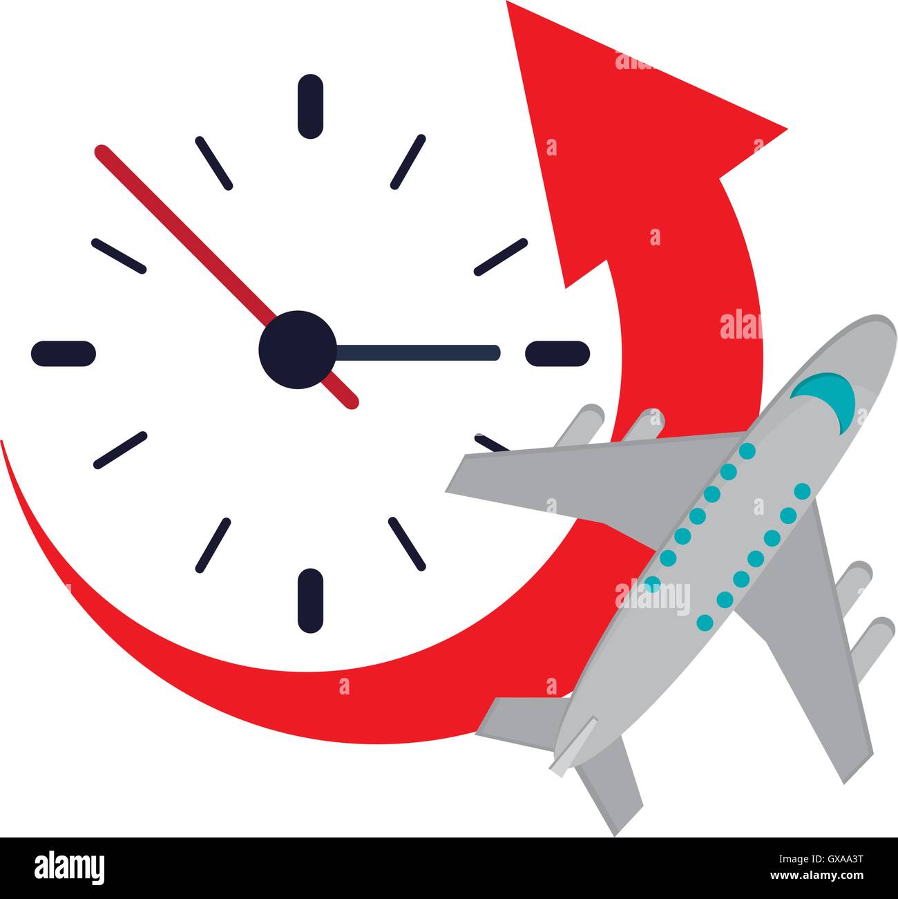 clock with arrow and airplane icon Stock Vector Image & Art - Alamy