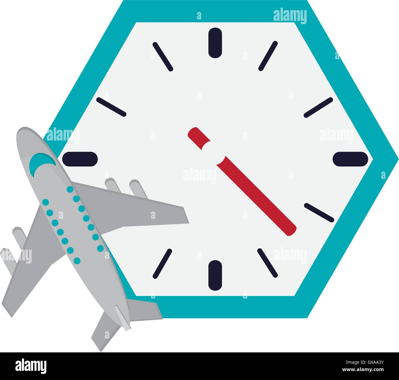 wall clock and airplane icon Stock Vector Image & Art - Alamy