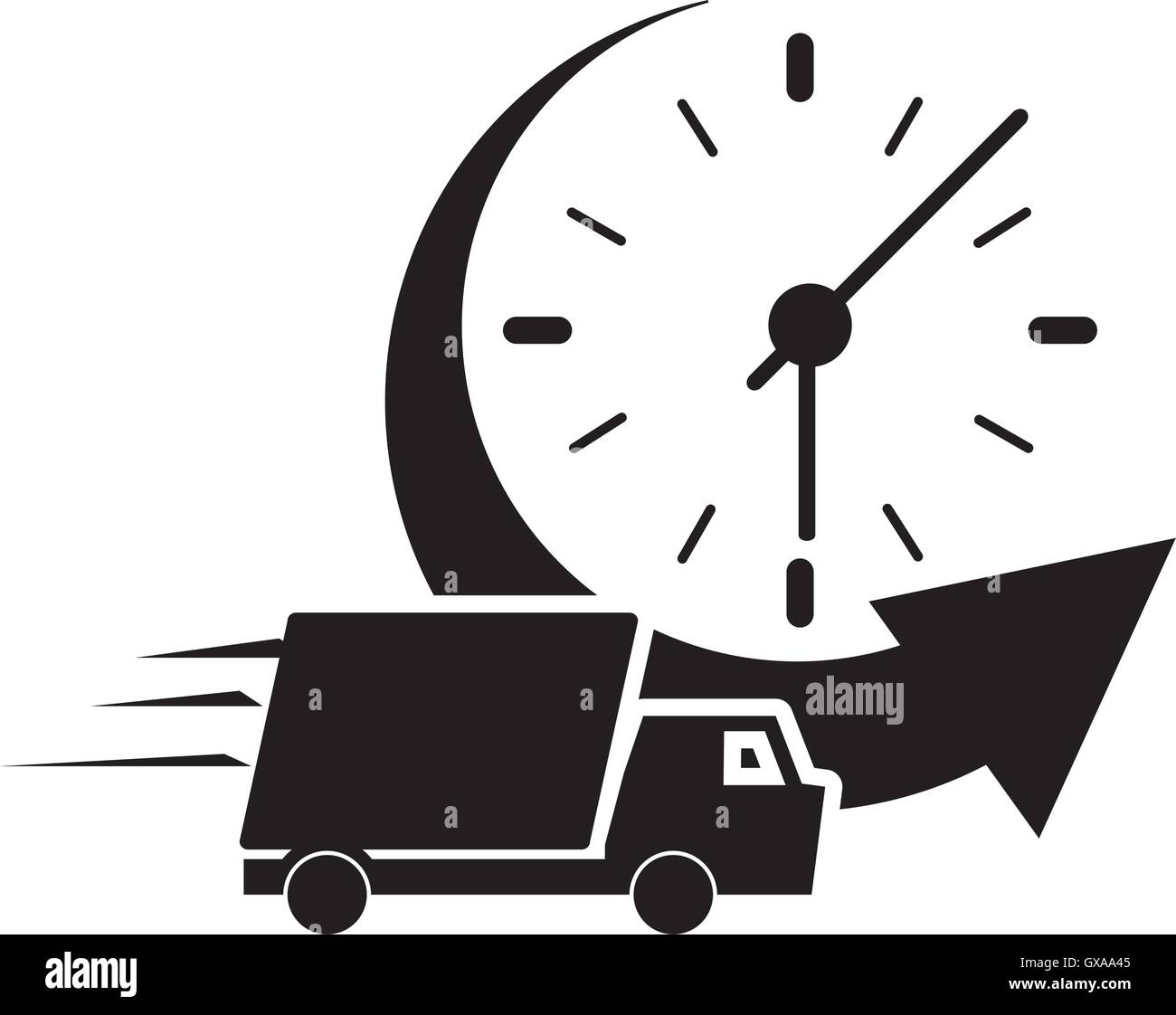 clock with arrow and truck van icon Stock Vector Image & Art - Alamy