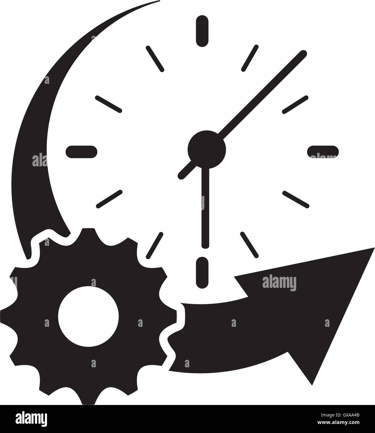 clock with arrow and gear icon Stock Vector Image & Art - Alamy
