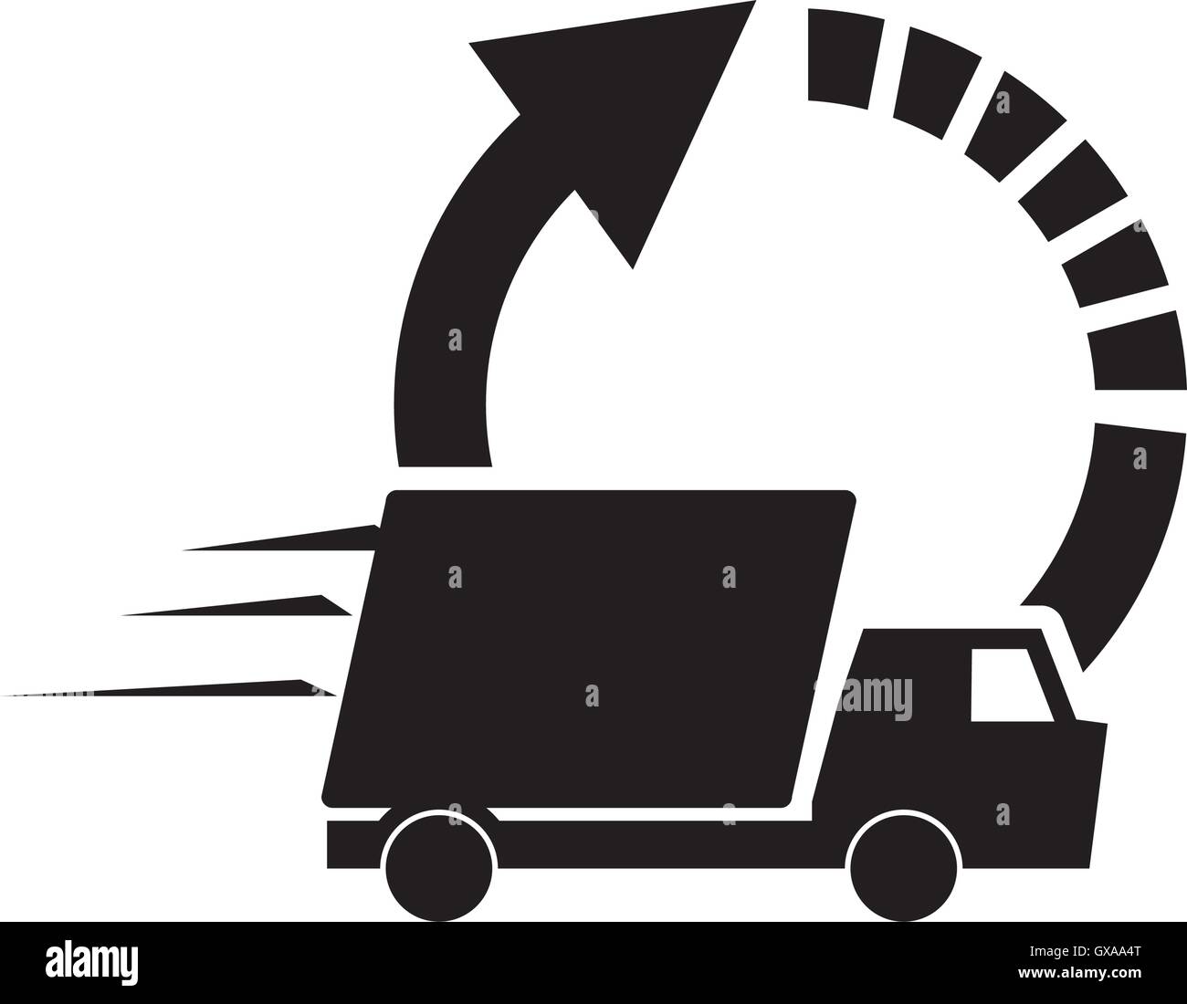 circle arrow and truck van icon Stock Vector Image & Art - Alamy