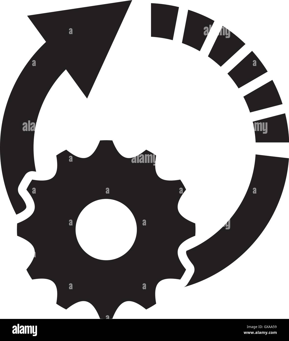 circle arrow and gear icon Stock Vector Image & Art - Alamy