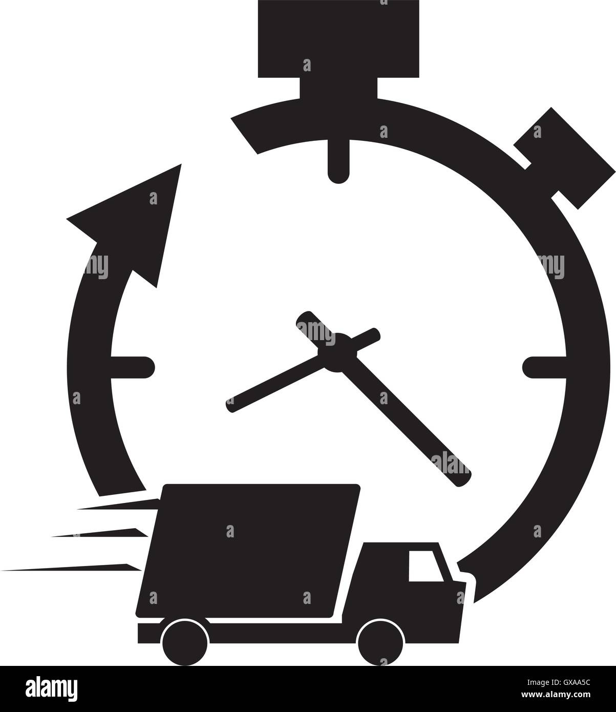 clock with arrow and truck van icon Stock Vector Image & Art - Alamy
