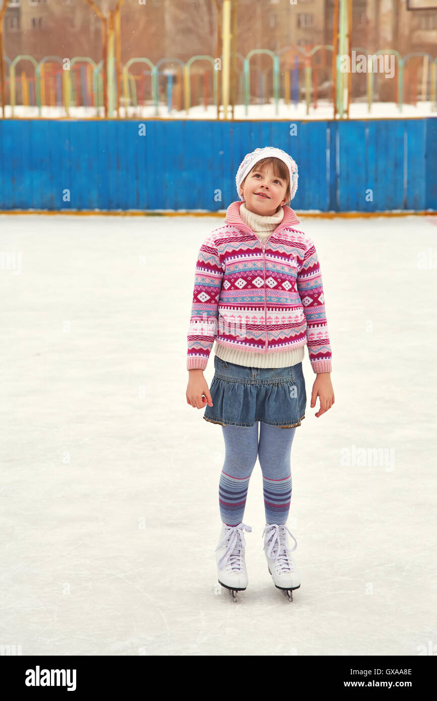 girl ice skating on rink Stock Photo - Alamy