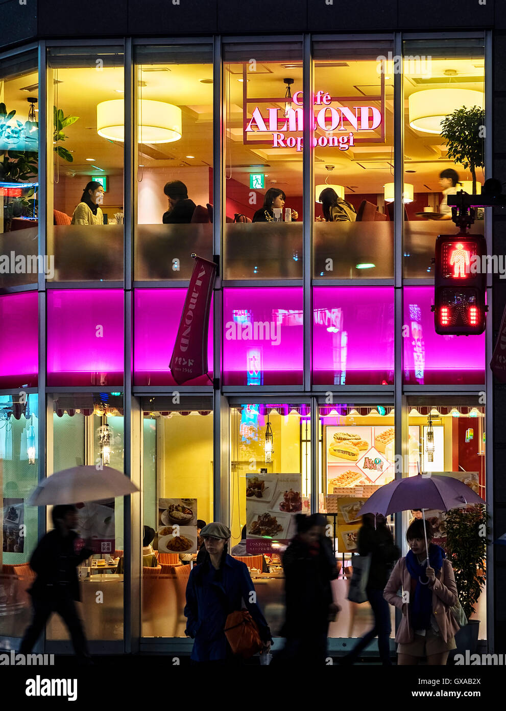 The almond cafe at night hi-res stock photography and images - Alamy