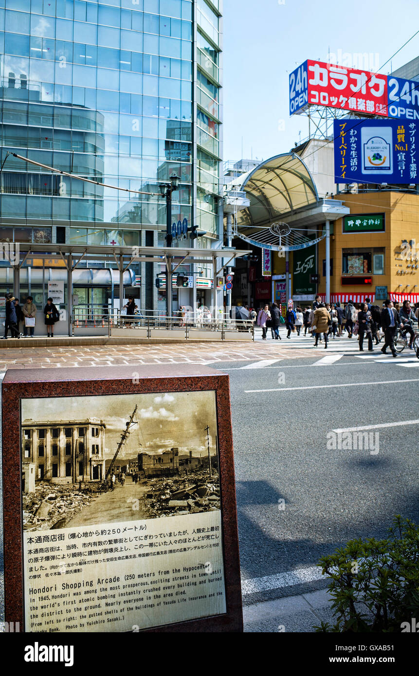 Japan, Honshu island, Chugoku, Hiroshima, rebuilt district after the ...