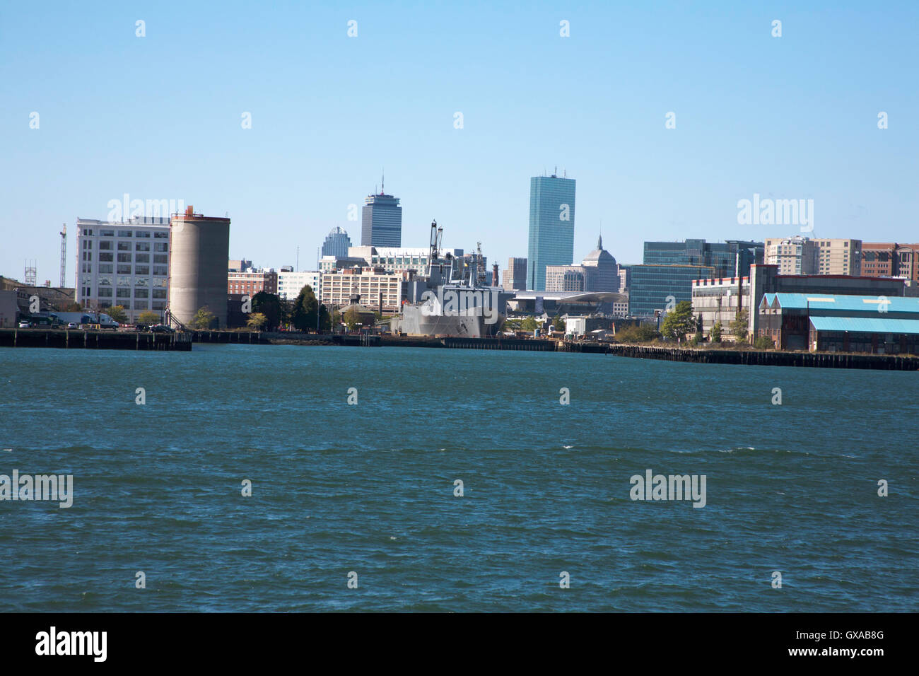 Naval ship in dry dock The Reserved Channel Seaport District Boston ...