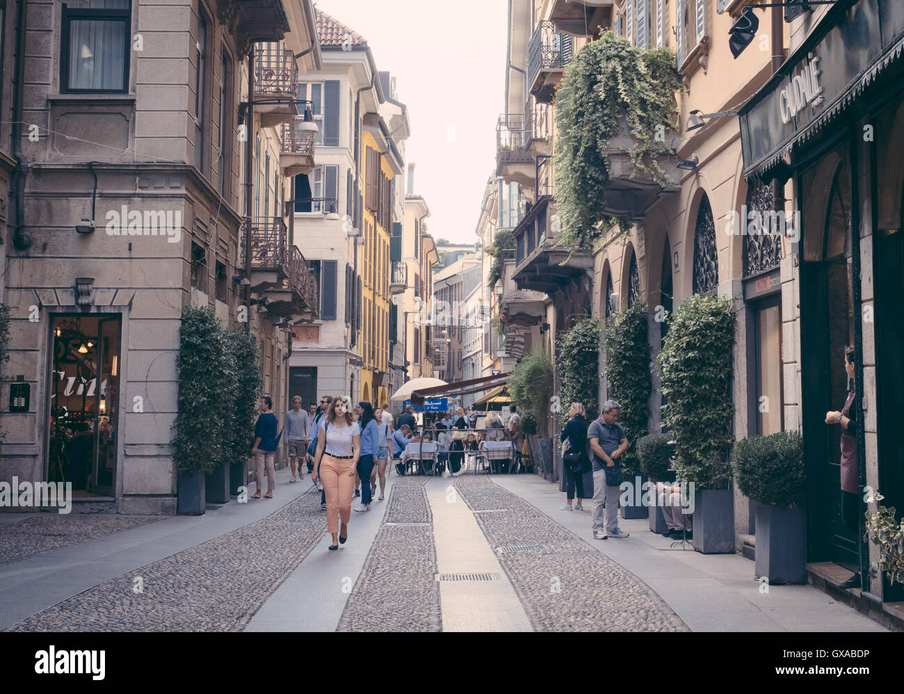Via Fiori Chiari in the fashionable district of Brera, Milan - Italy ...