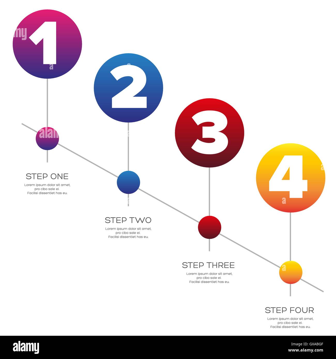 Timeline - One two three four progress bar label Stock Vector Image ...