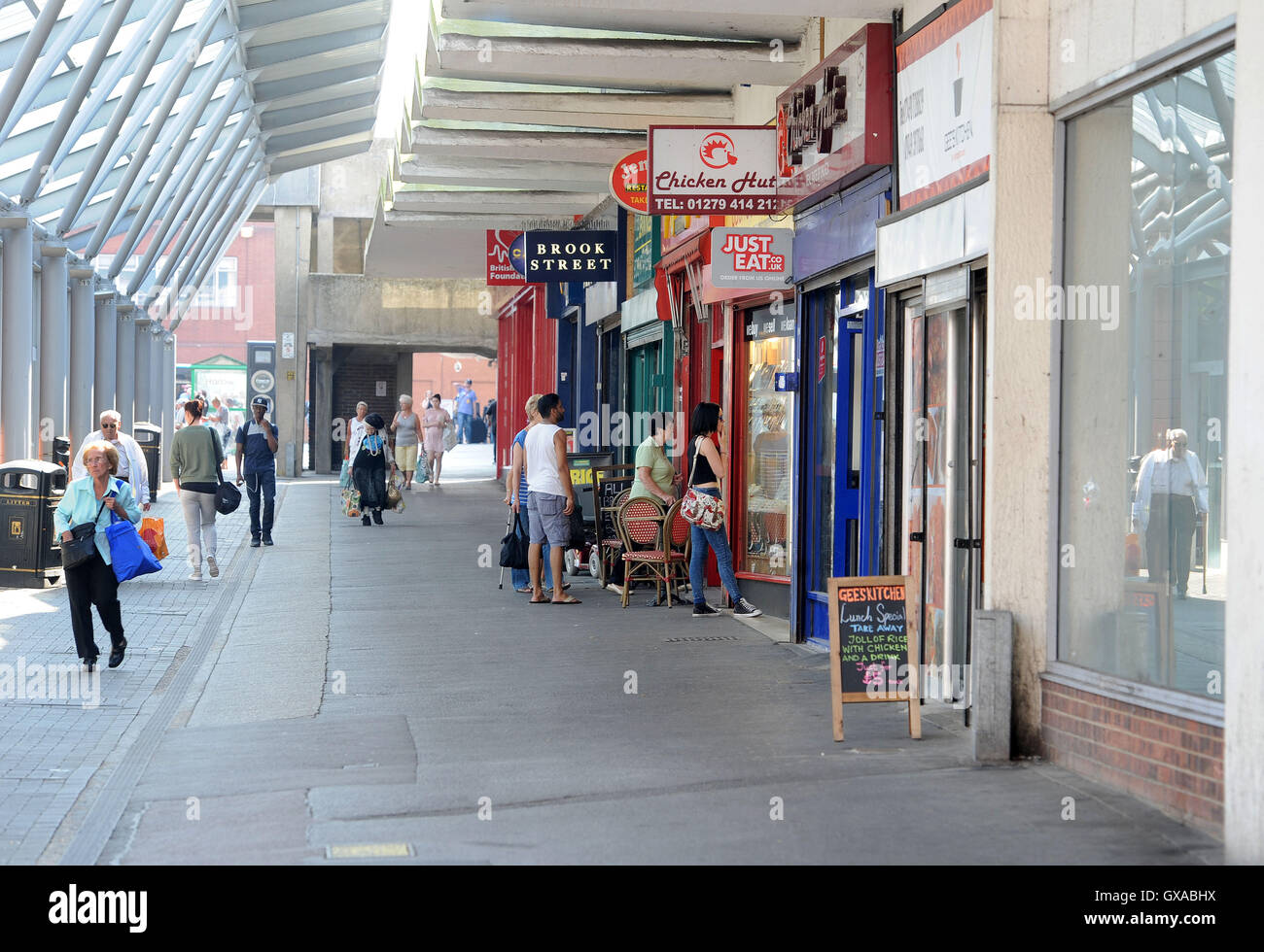 General view of Terminus Street in Harlow, Essex Stock Photo - Alamy