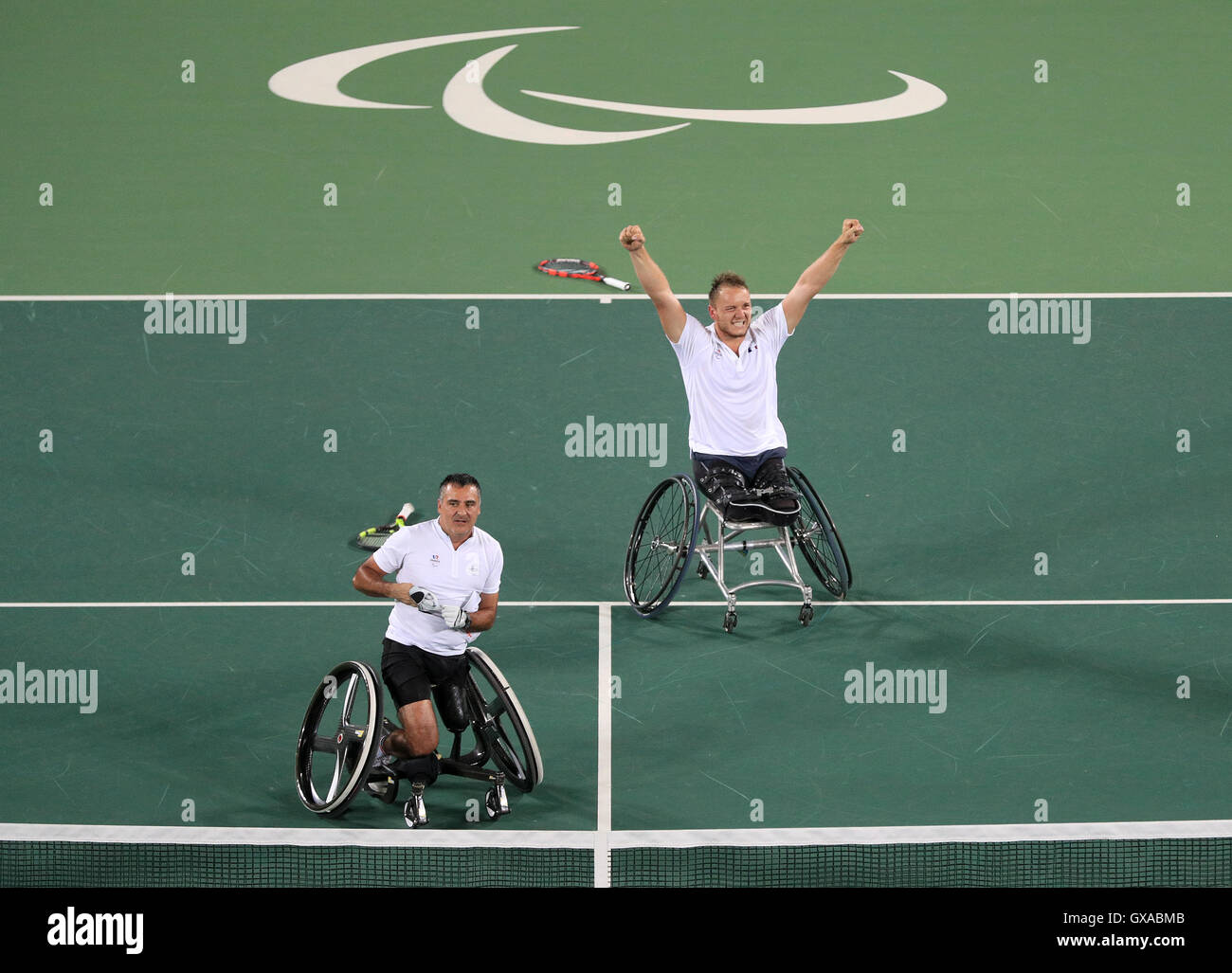 (left-right) France's Stephane Houdet and Nicolas Peifer celebrate ...