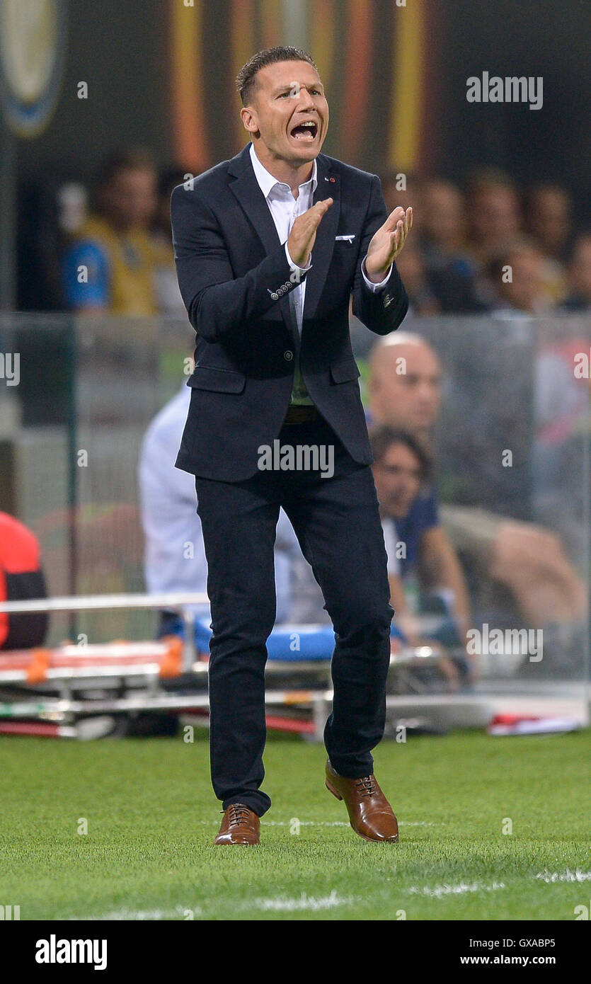 Milan, Italy. 15th Sep, 2016. Barak Bakhar gestures during the Uefa ...