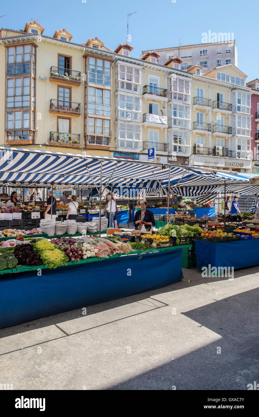 Traditional market in Santander. Cantabria, Spain Stock Photo - Alamy