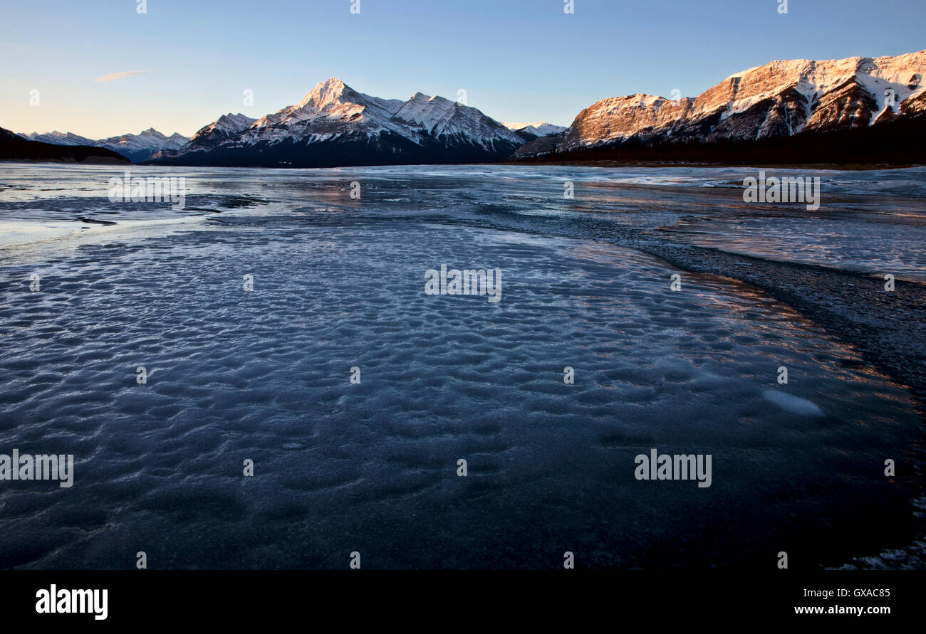 Abraham Lake Winter Ice formations bubbles design Stock Photo - Alamy