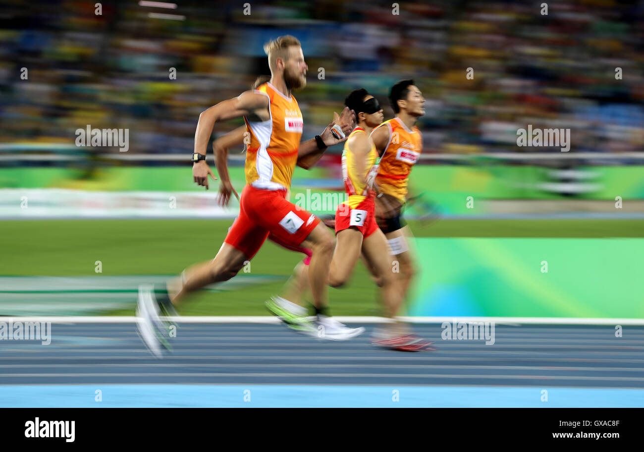 Action from the Women's 400m - T11 Round 1 Heat 2 during the eighth day ...