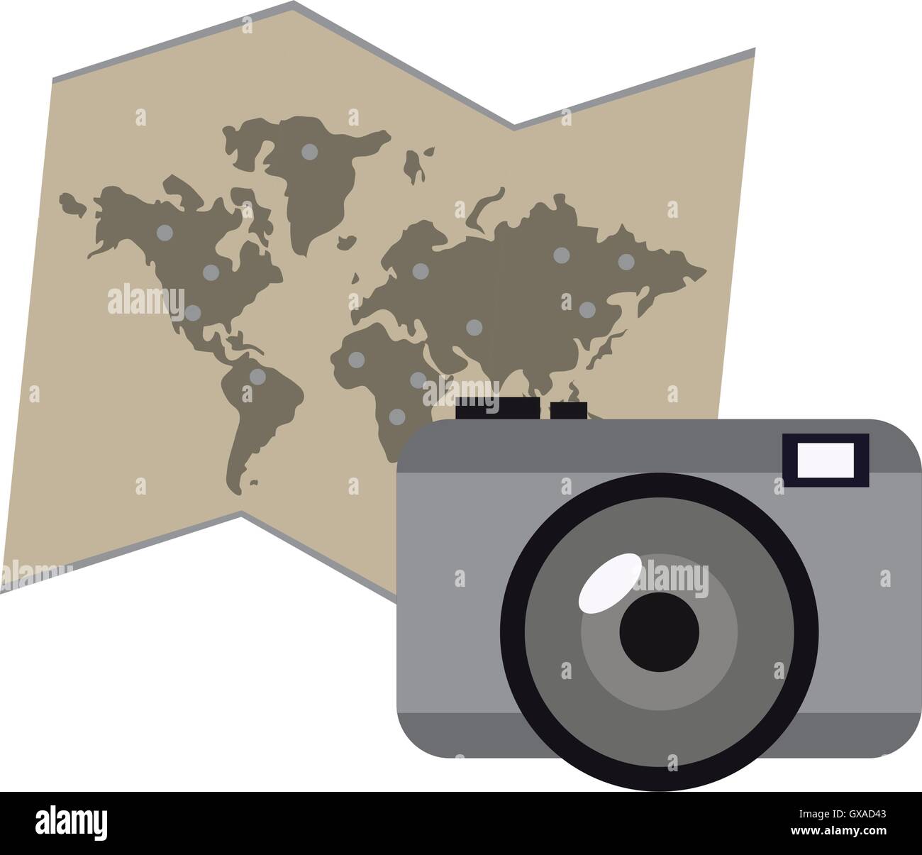 world map and camera icon Stock Vector Image & Art - Alamy