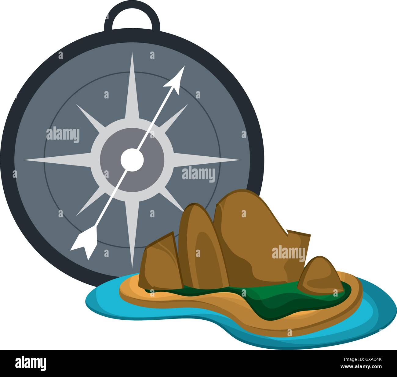 compass and tropical island icon Stock Vector Image & Art - Alamy