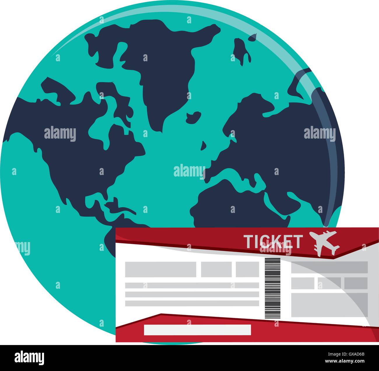 boarding pass and earth globe icon Stock Vector Image & Art - Alamy