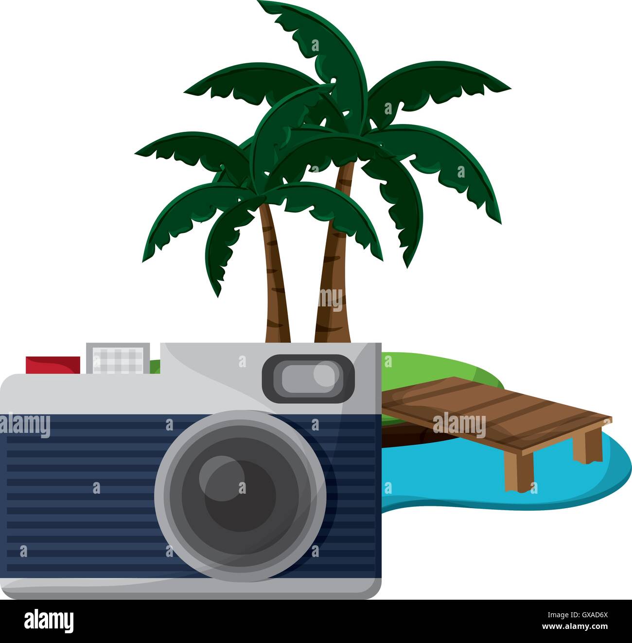 tropical island and camera icon Stock Vector Image & Art - Alamy
