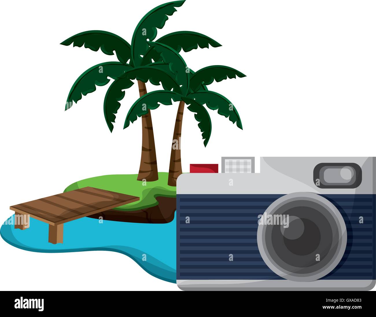 tropical island and camera icon Stock Vector Image & Art - Alamy