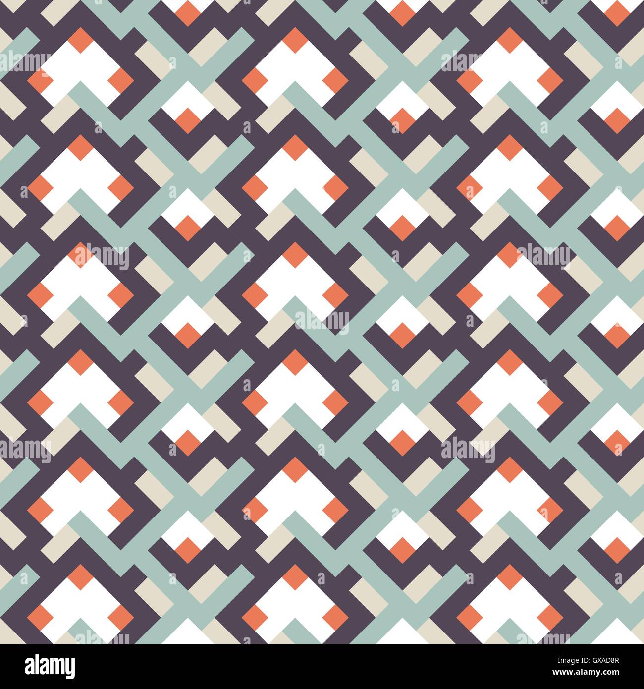 Abstract seamless geometric modern, retro style background, futuristic ...