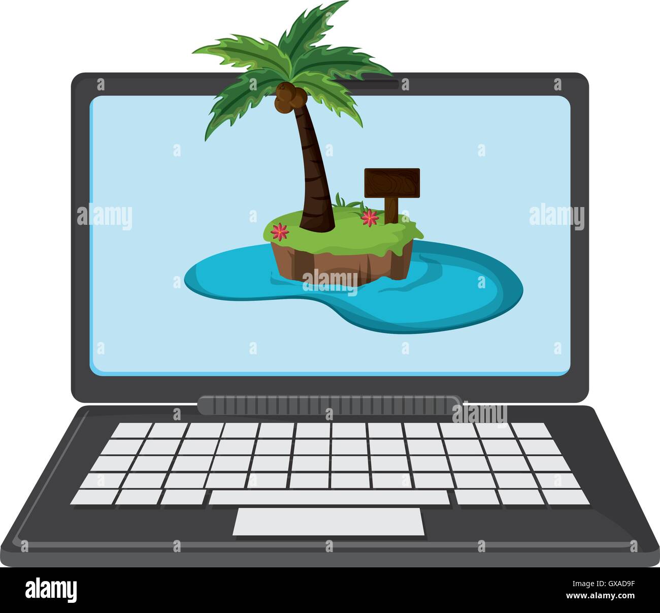 laptop and tropical island icon Stock Vector Image & Art - Alamy