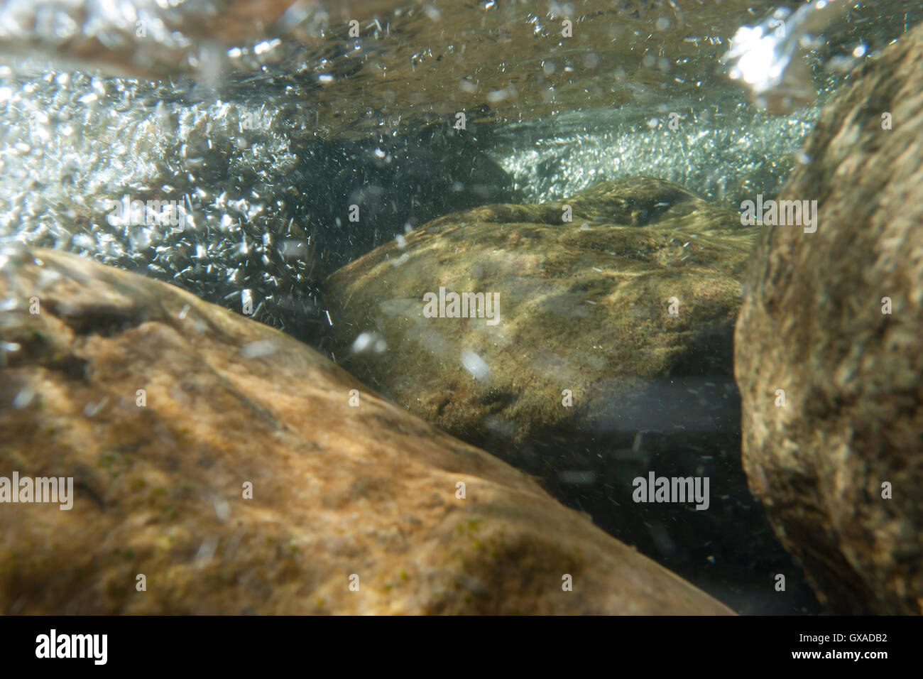 Underwater turbulence in a rocky river Stock Photo - Alamy