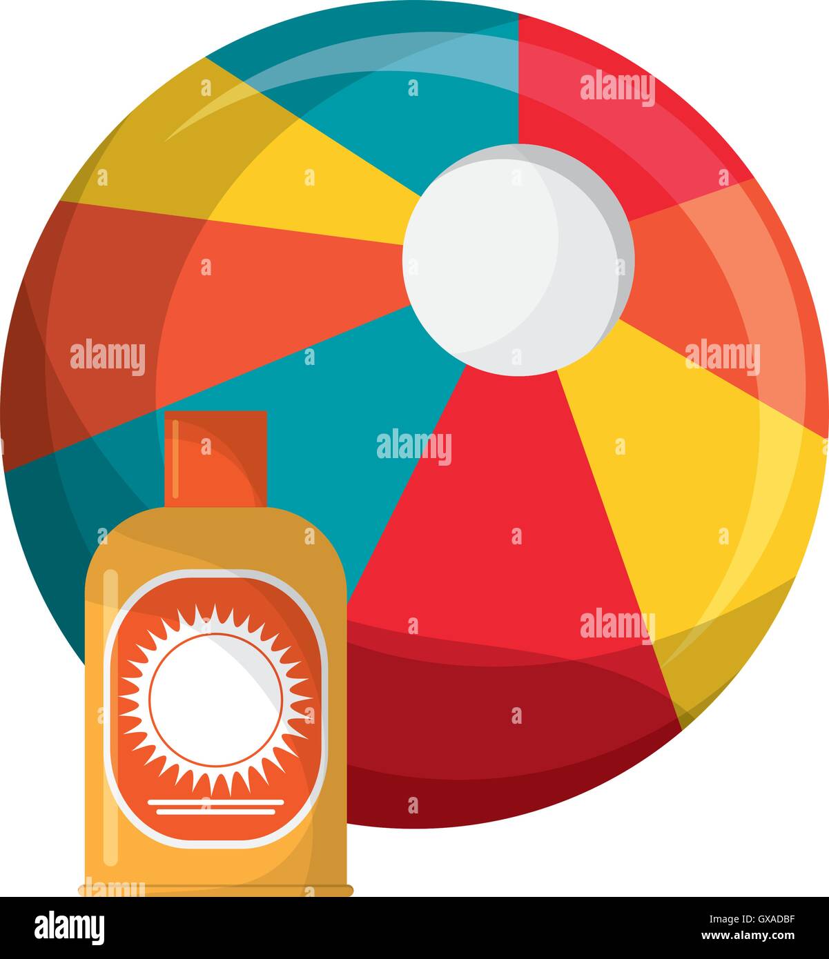 beach ball and sun block icon Stock Vector Image & Art - Alamy