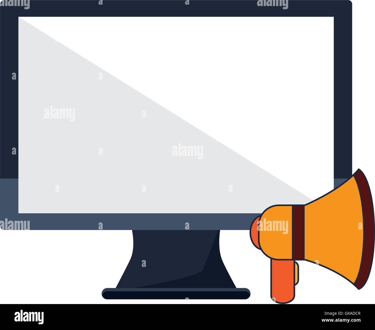 computer and megaphone icon Stock Vector Image & Art - Alamy