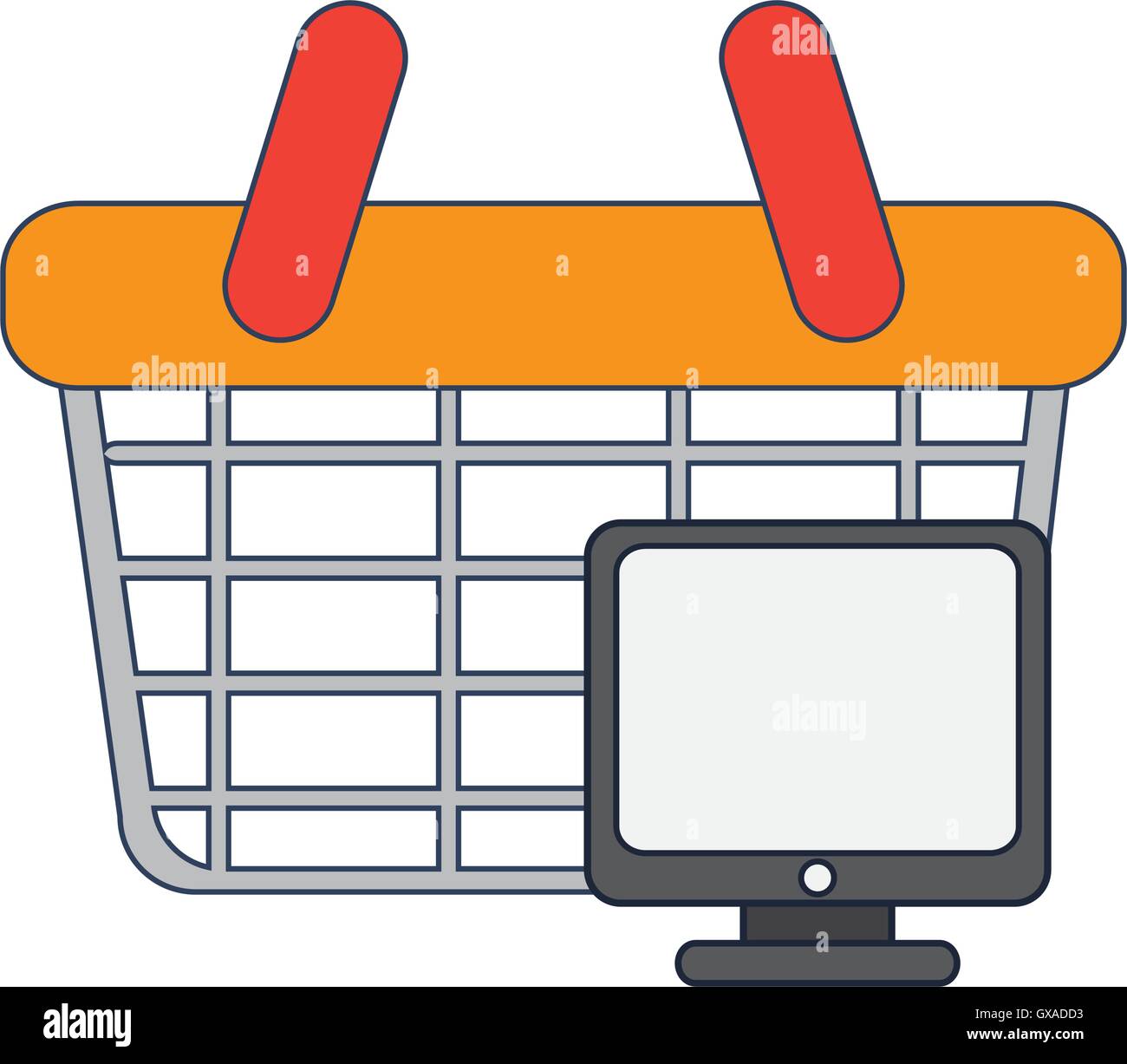 shopping basket and computer icon Stock Vector Image & Art - Alamy