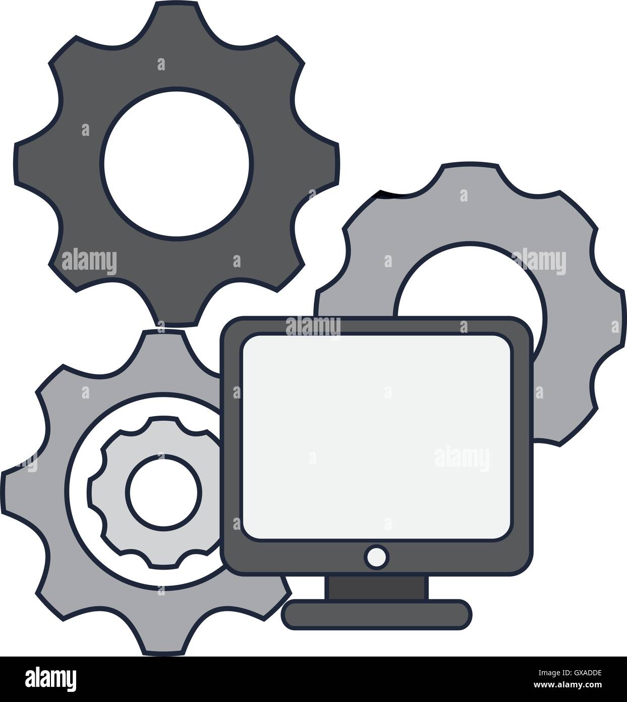 gears and computer icon Stock Vector Image & Art - Alamy