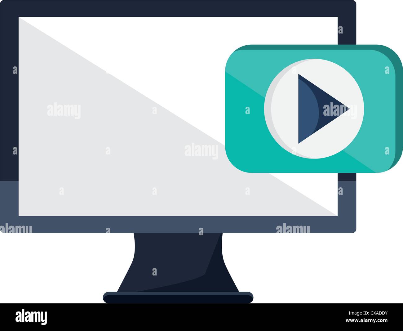 computer and play button icon Stock Vector Image & Art - Alamy