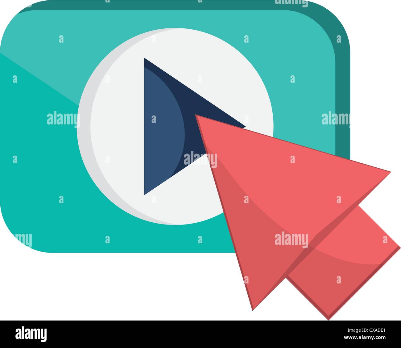 play button and arrow pointer icon Stock Vector Image & Art - Alamy