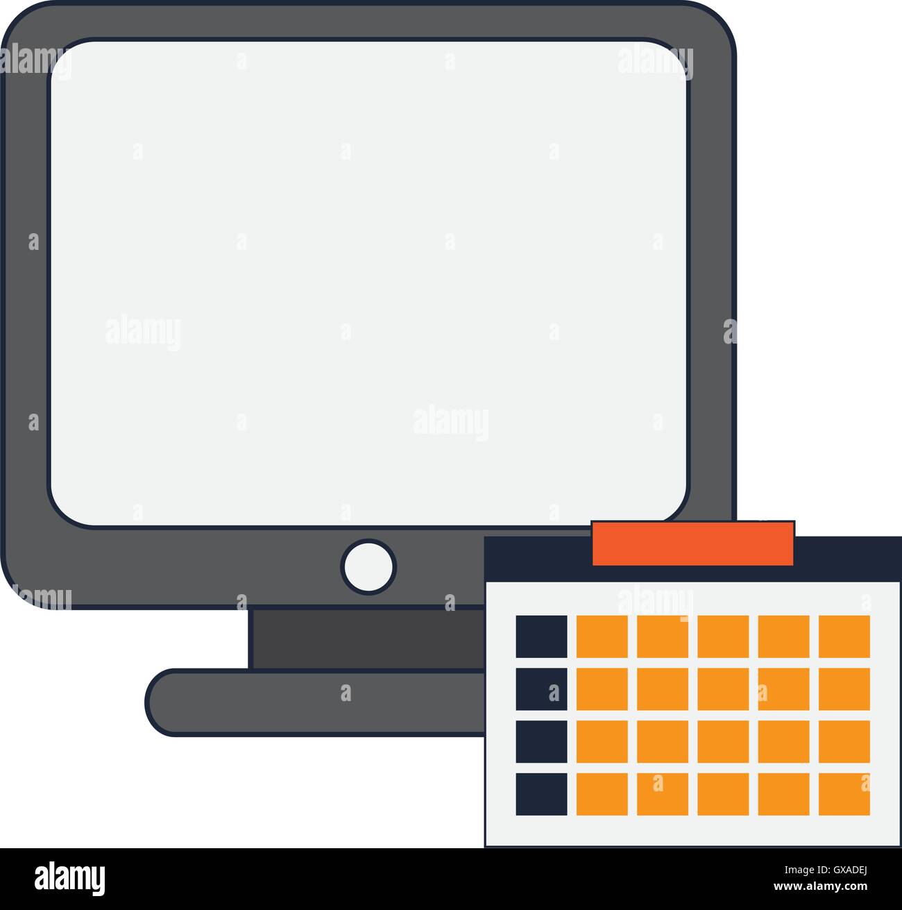computer and calendar icon Stock Vector Image & Art - Alamy