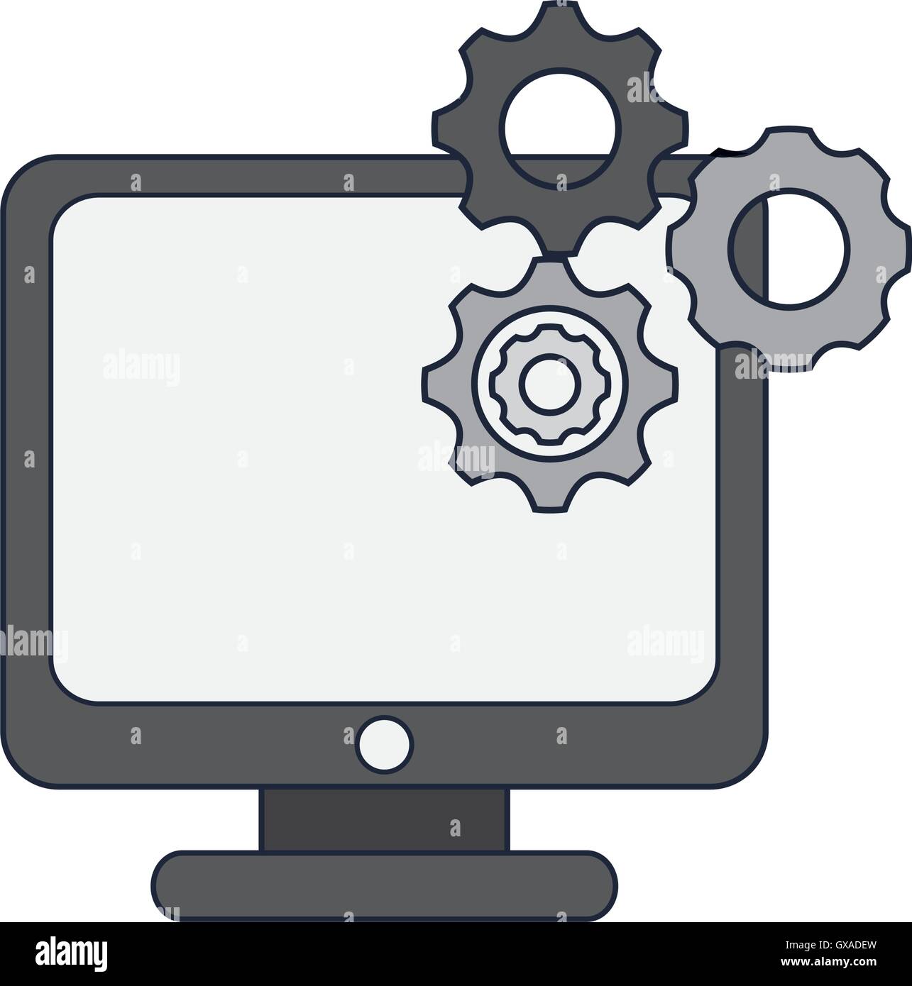 computer and gears icon Stock Vector Image & Art - Alamy