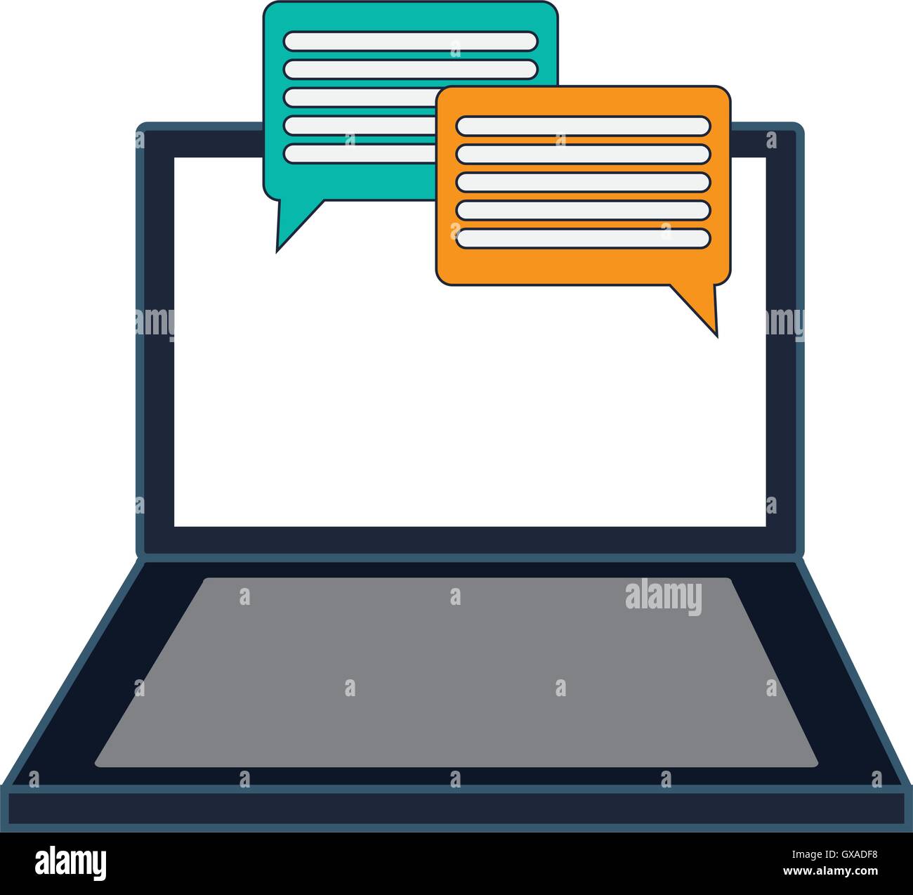 computer and conversation bubble icon Stock Vector Image & Art - Alamy