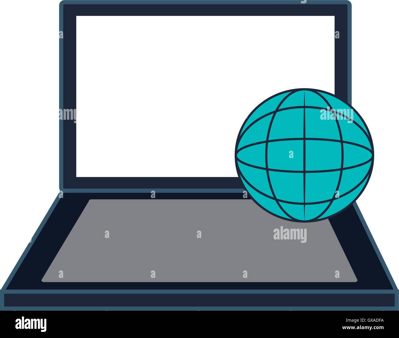 computer and earth globe diagram icon Stock Vector Image & Art - Alamy