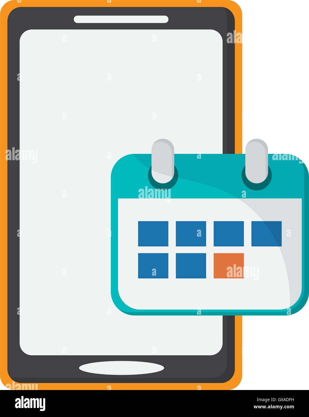 modern cellphone and calendar icon Stock Vector Image & Art - Alamy