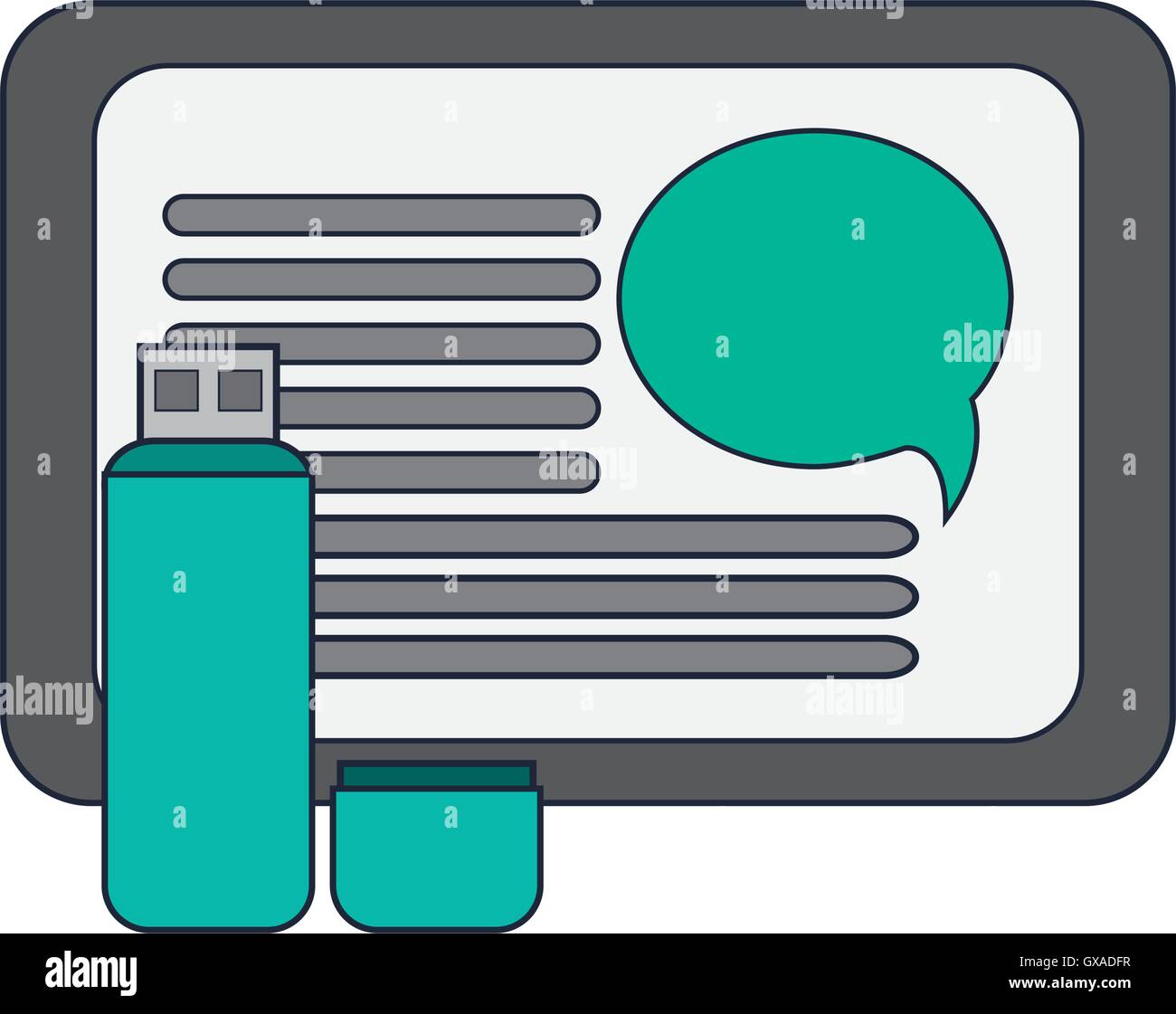 tablet and usb drive icon Stock Vector Image & Art - Alamy