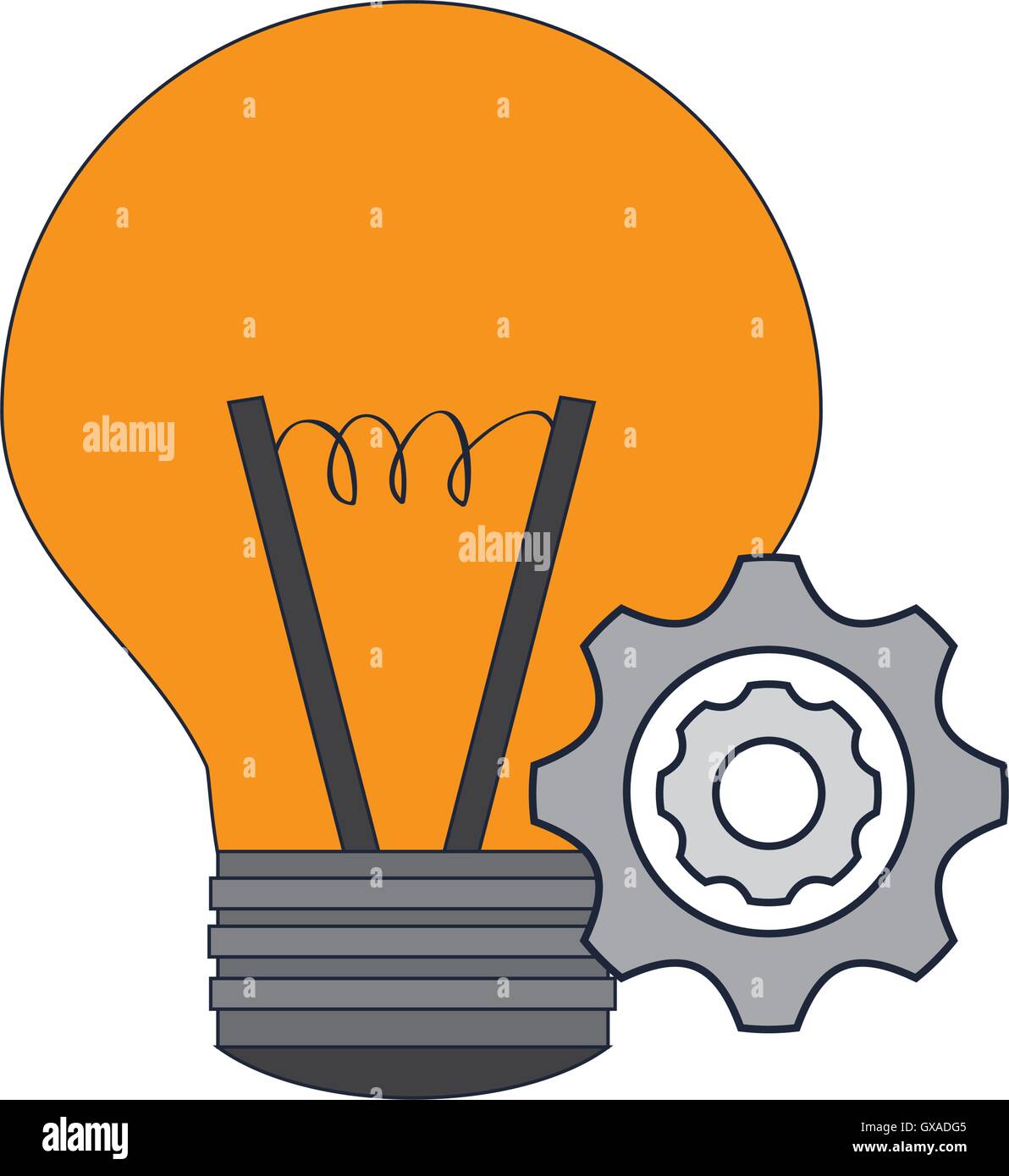regular lightbulb and gears icon Stock Vector Image & Art - Alamy