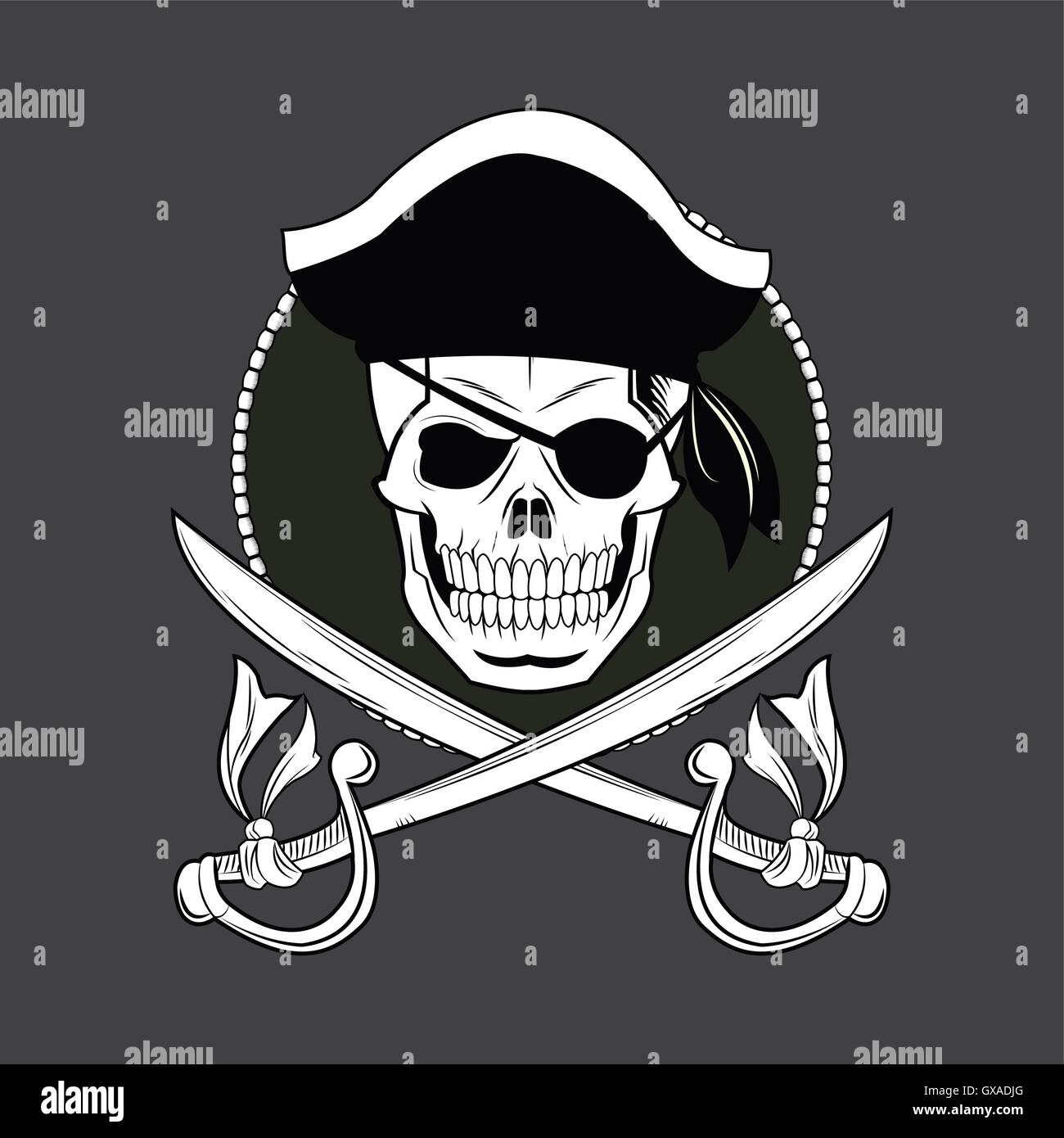 pirate skull emblem image Stock Vector Image & Art - Alamy