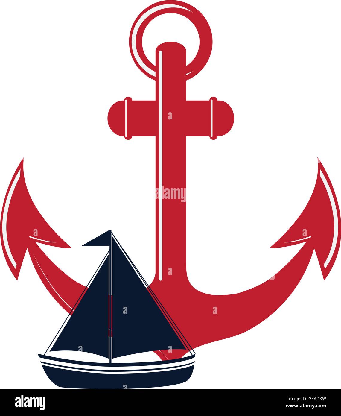 anchor and sail boat icon Stock Vector Image & Art - Alamy