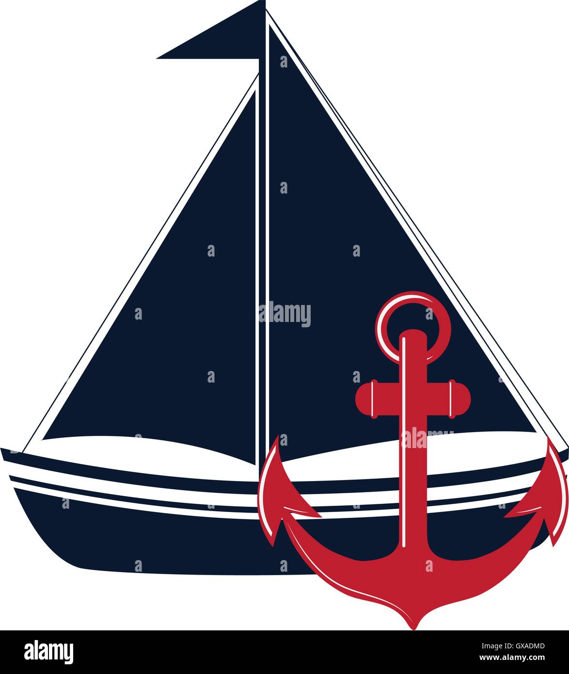 Sailing boat storm wave Cut Out Stock Images & Pictures - Alamy