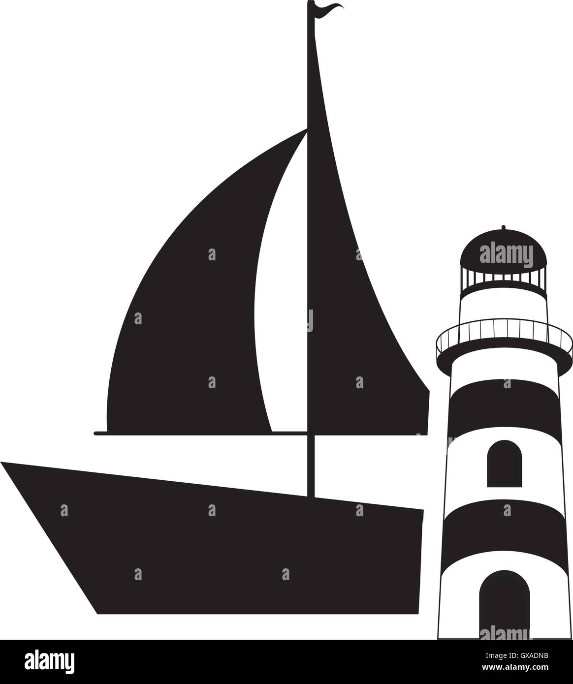 sail boat and lighthouse icon Stock Vector Image & Art - Alamy