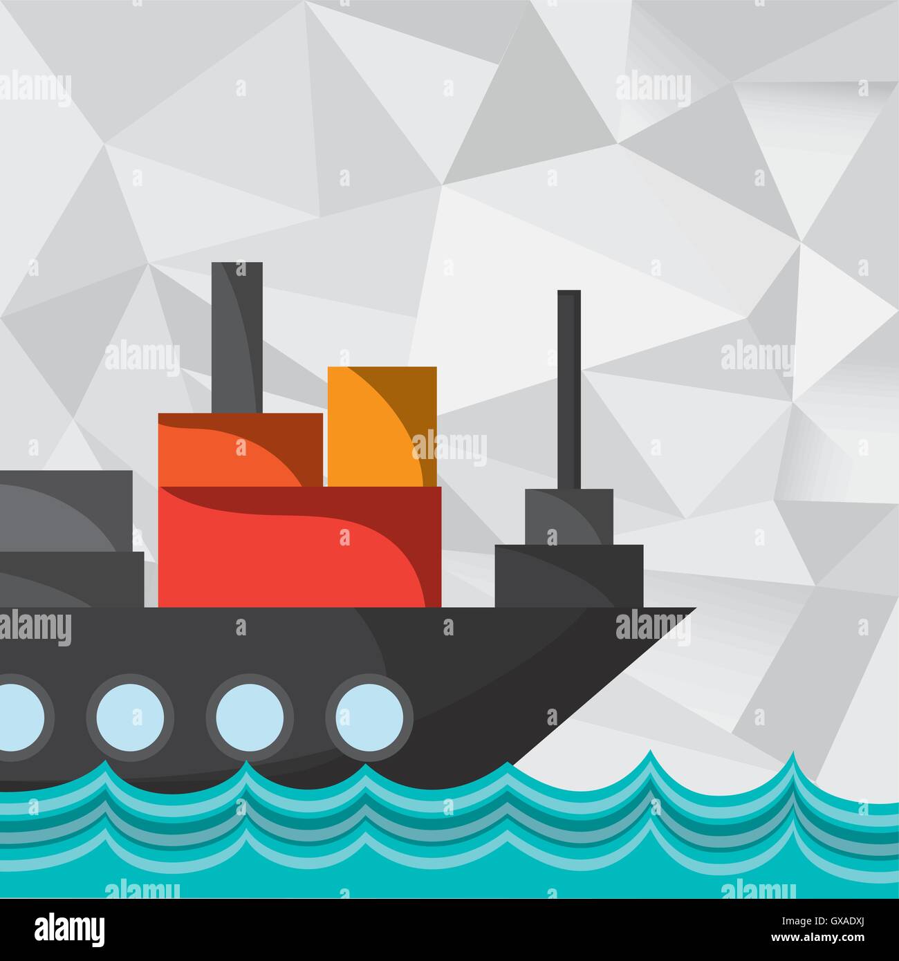 cargo ship on water image Stock Vector Image & Art - Alamy