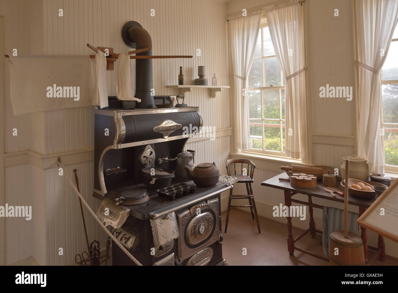 Antique kitchen setup of yesteryears Yaquina lighthouse museum Newport ...